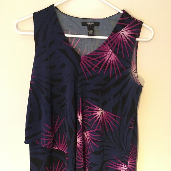 Alfani | Tops | Tropical Print Tiered Top | Poshmark